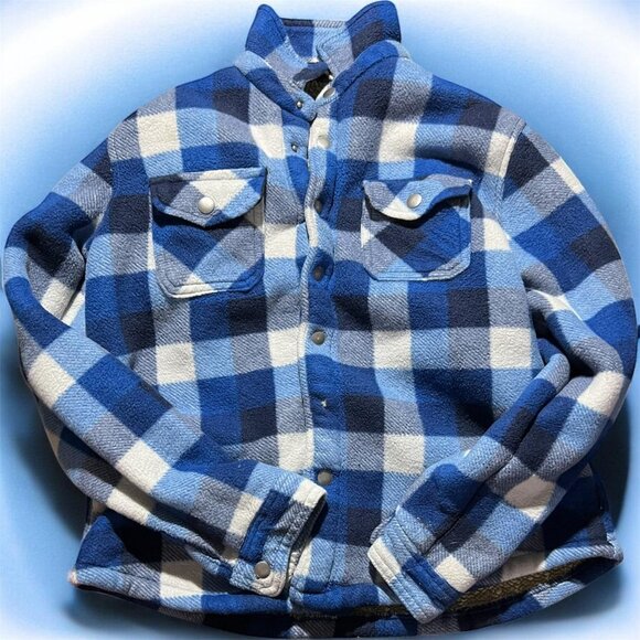 Eddie Bauer | Jackets & Coats | 416 Blue And White Checkered Fleece ...